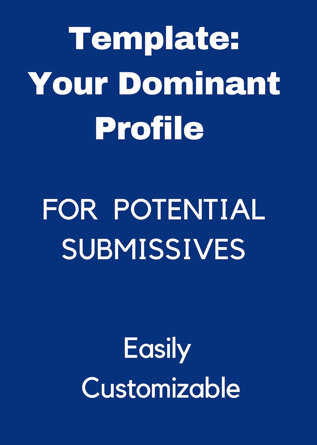 Template--dominant Profile - Etsy