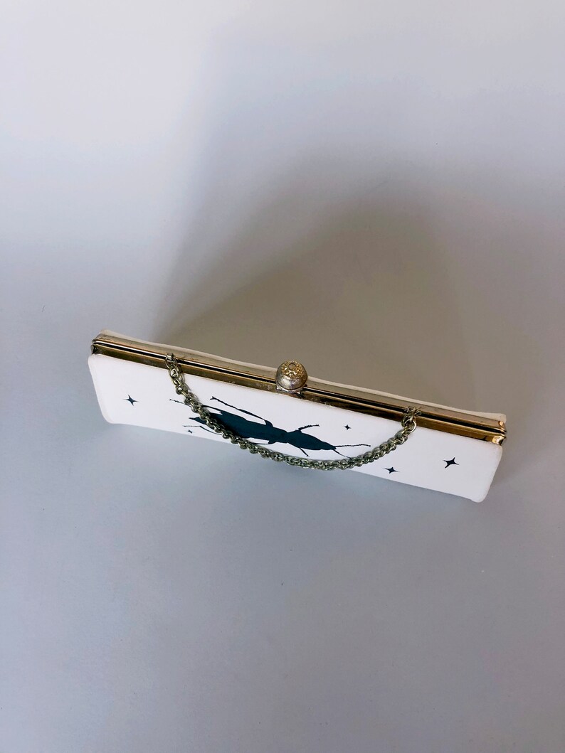 Beetle Silhouette Hand Painted Bag, Vintage Handbag, Purse, Goth, Bug ...