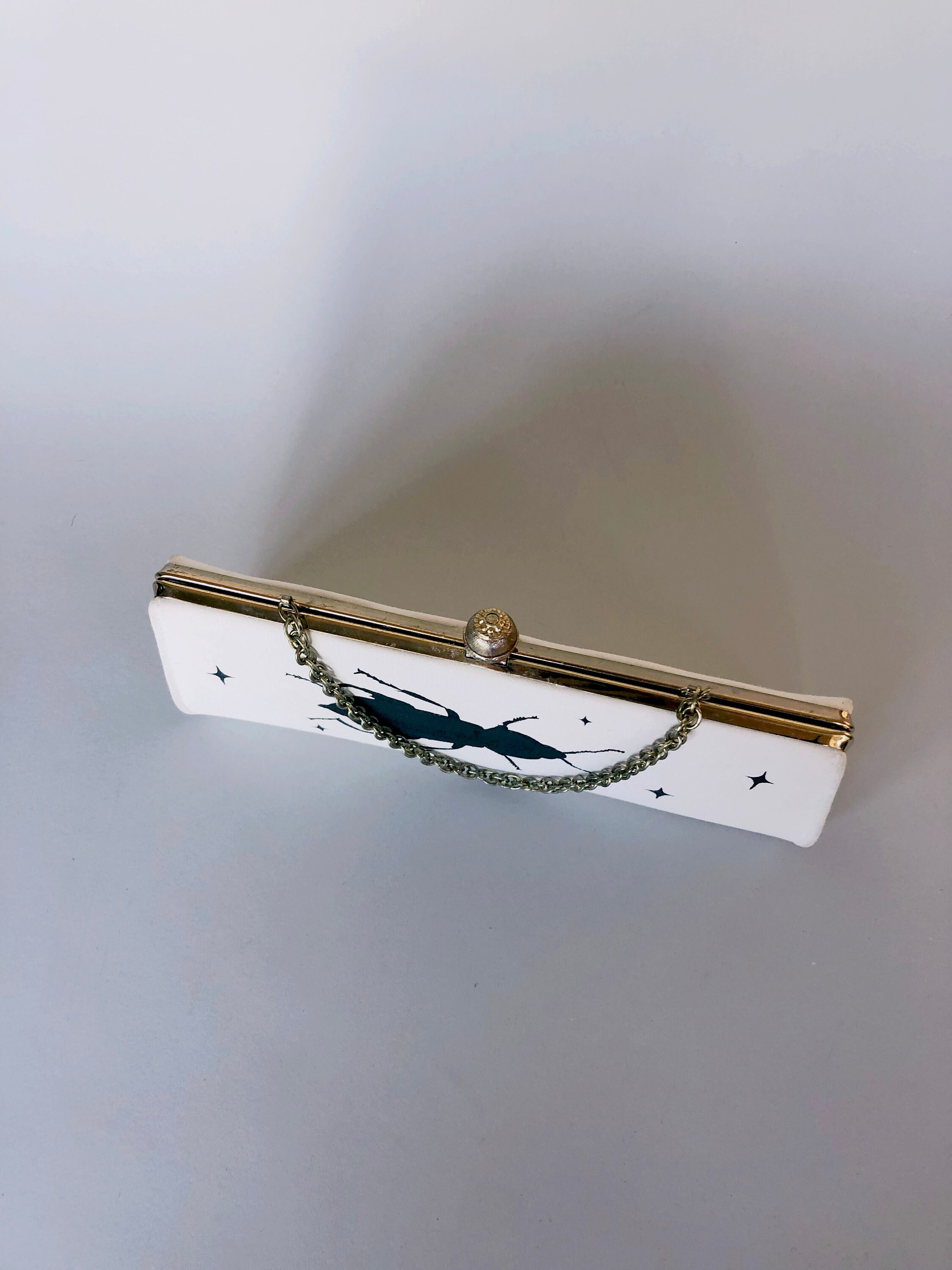 Beetle Silhouette Hand Painted Bag, Vintage Handbag, Purse, Goth, Bug ...