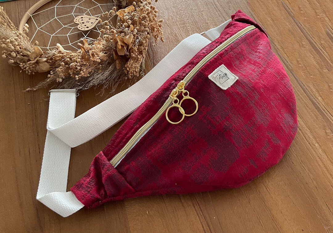 Sac banane velours rouge bordeaux - Etsy France