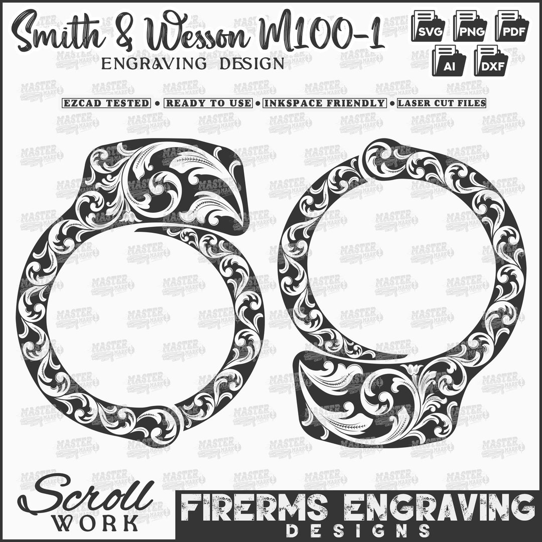 Custom Handcuff Scroll Engraving Design, Smith & Wesson M100 Handcuff ...