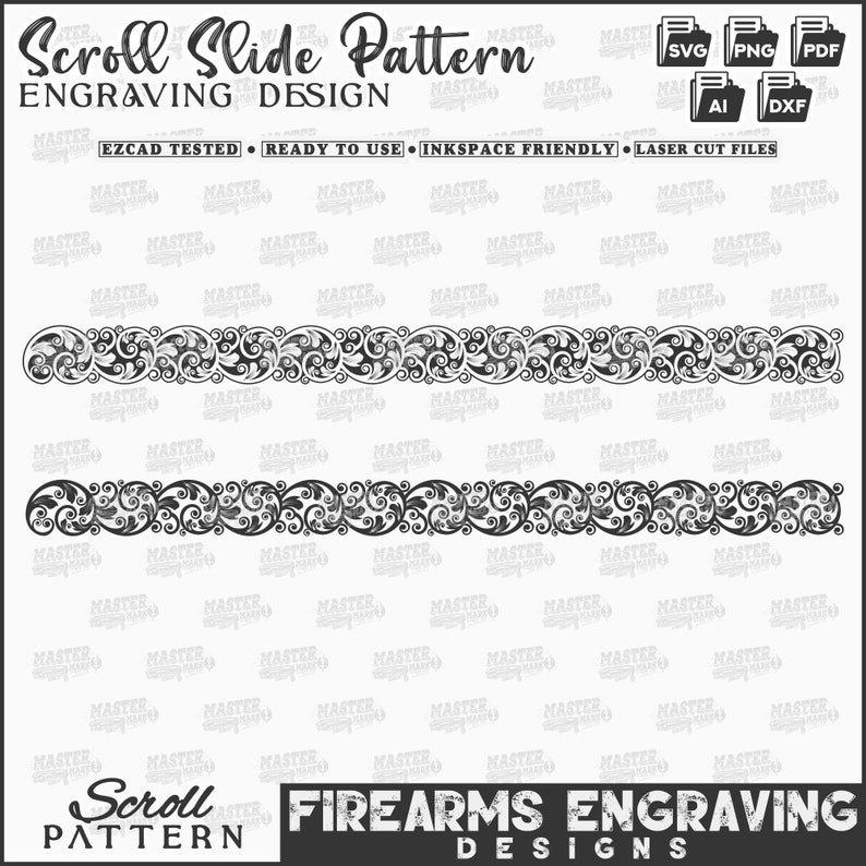 Scroll Work Slide Pattern Laser Engraving Design, Firearms Scroll Work ...