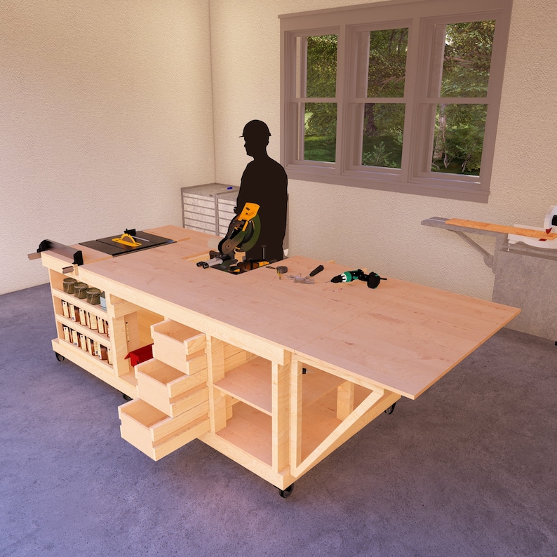 Foldable Mobile Tool Cart Plans, Space-saving Woodworking Project ...