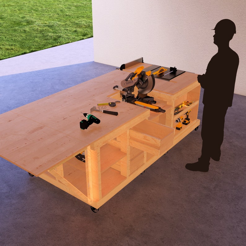Foldable Mobile Tool Cart Plans, Space-saving Woodworking Project ...