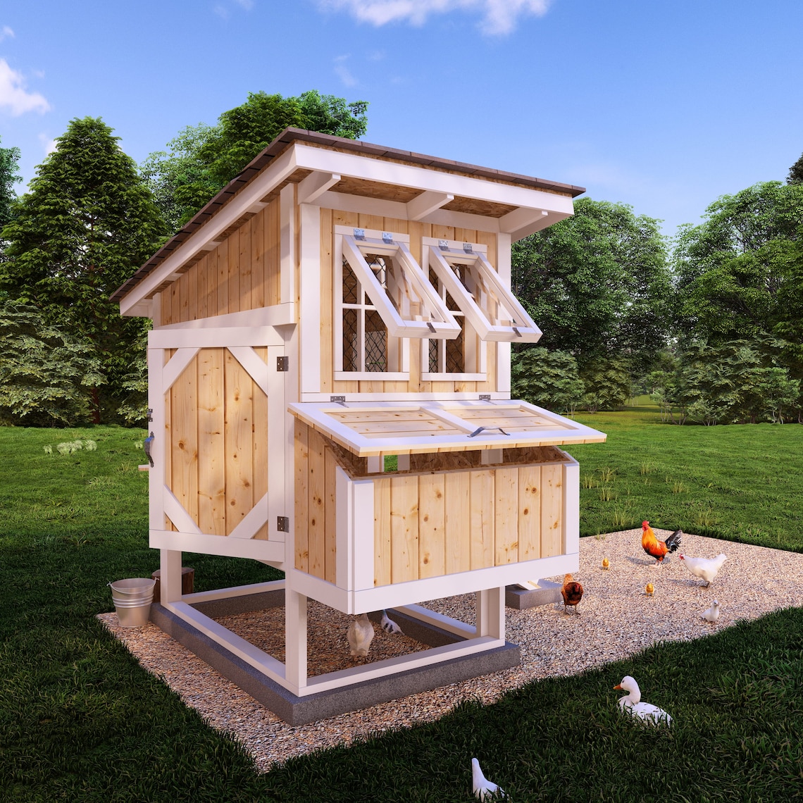 Small Chicken Coop Plans for 10 Chickens, Easy-to-build Blueprint PDF ...