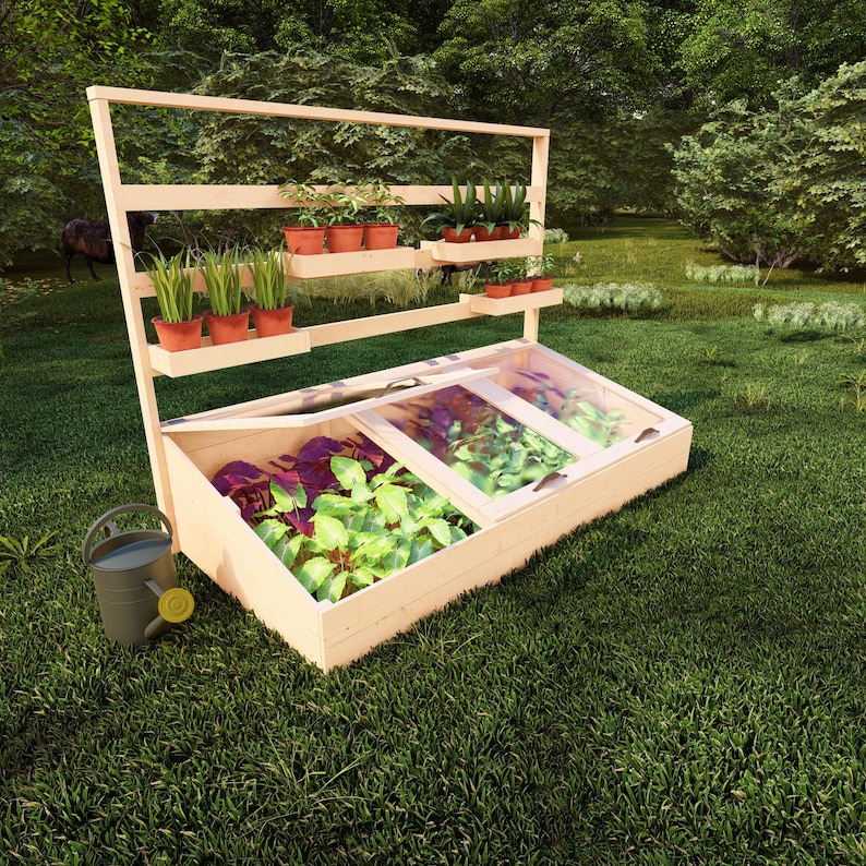 Cold Frame Garden Plans With Flower Shelves, DIY Plan for Greenhouses ...