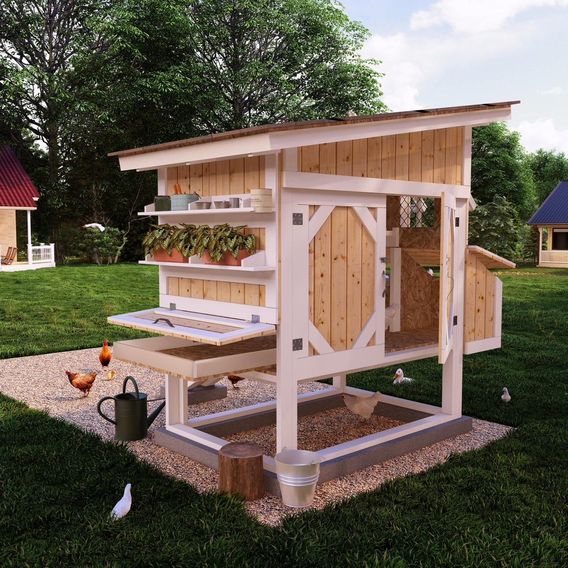 Small Chicken Coop Plans for 10 Chickens, Easy-to-build Blueprint PDF ...
