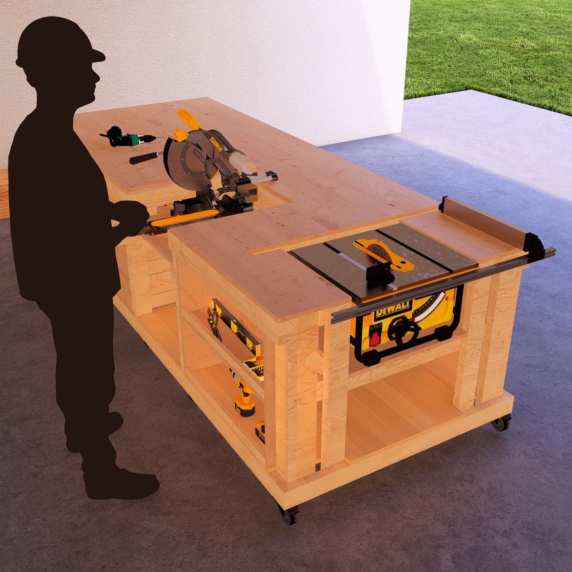 Foldable Mobile Tool Cart Plans, Space-saving Woodworking Project ...