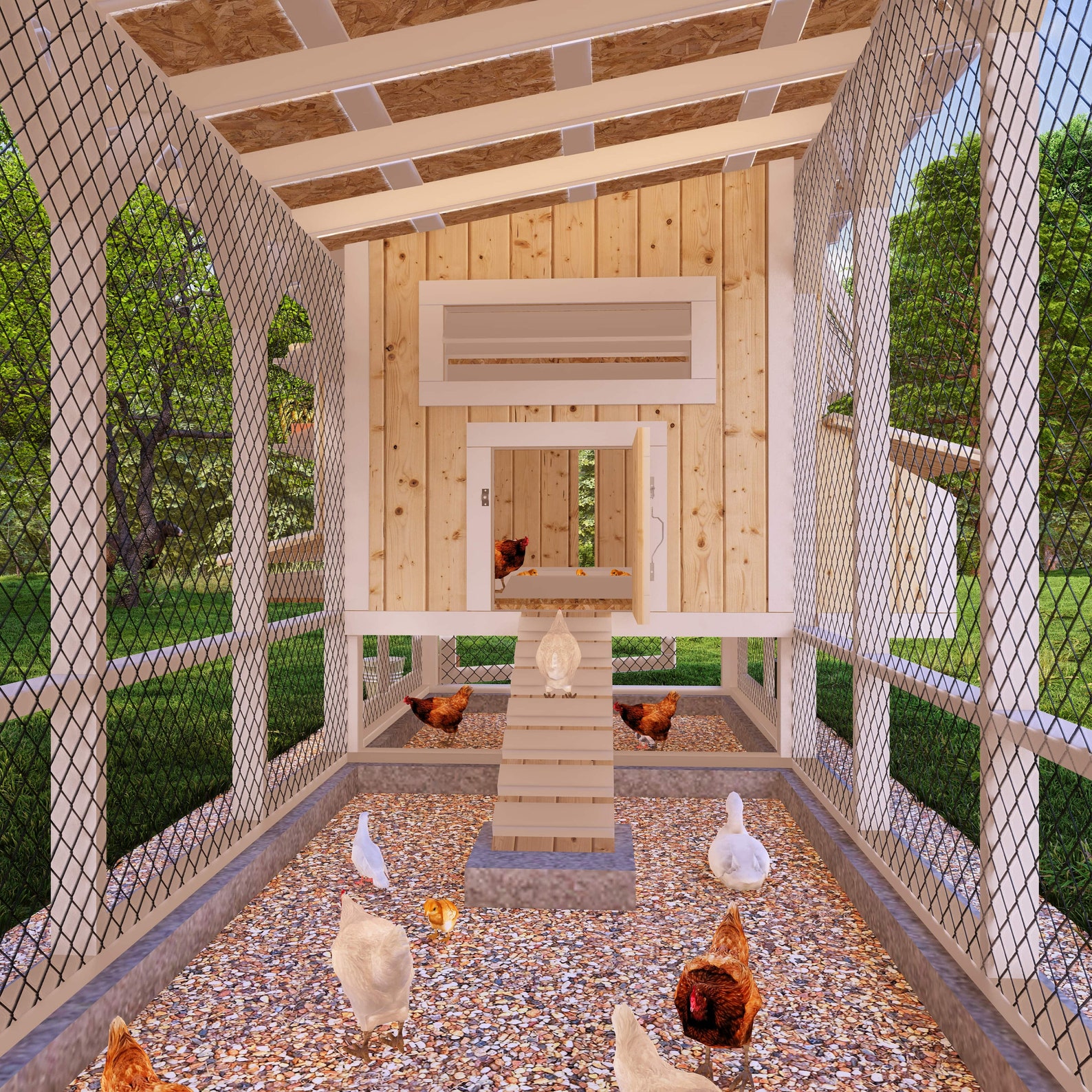 DIY Chicken Coop Plans With Run: 6x6 Ft, 16 Chickens (PDF Blueprint) - Etsy