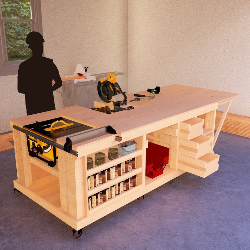 Foldable Mobile Tool Cart Plans, Space-saving Woodworking Project ...