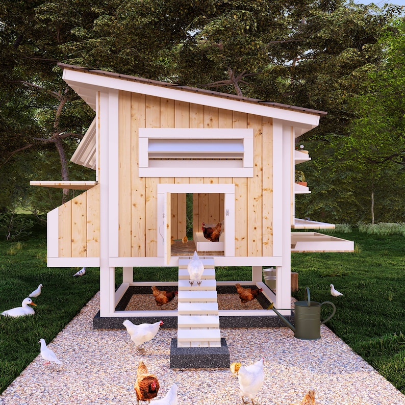 16 Chickens Coop Plans: Small Farm DIY 6x6 Blueprint PDF Woodworking ...