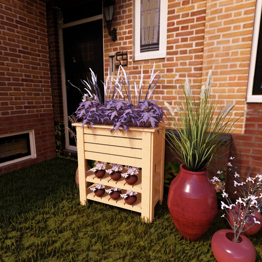 DIY Garden Planter Box Plans, Large Wooden Flower Bed Blueprint, Easy ...