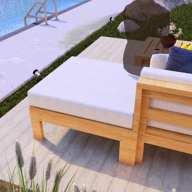 DIY Modular Patio Pouf Plans, Modern Outdoor Seating Design, Single ...