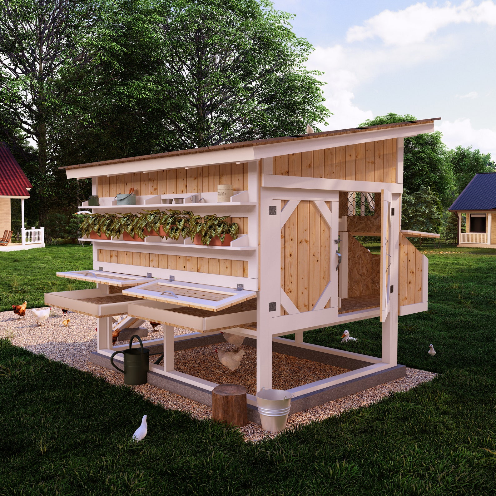 20 Chickens Coop Plans Small Backyard Farm DIY 6x8 Blueprint - PDF ...