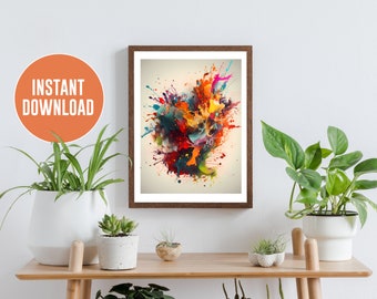Abstract Printable Colorful Wall Art, Downloadable Art Abstract Print ...