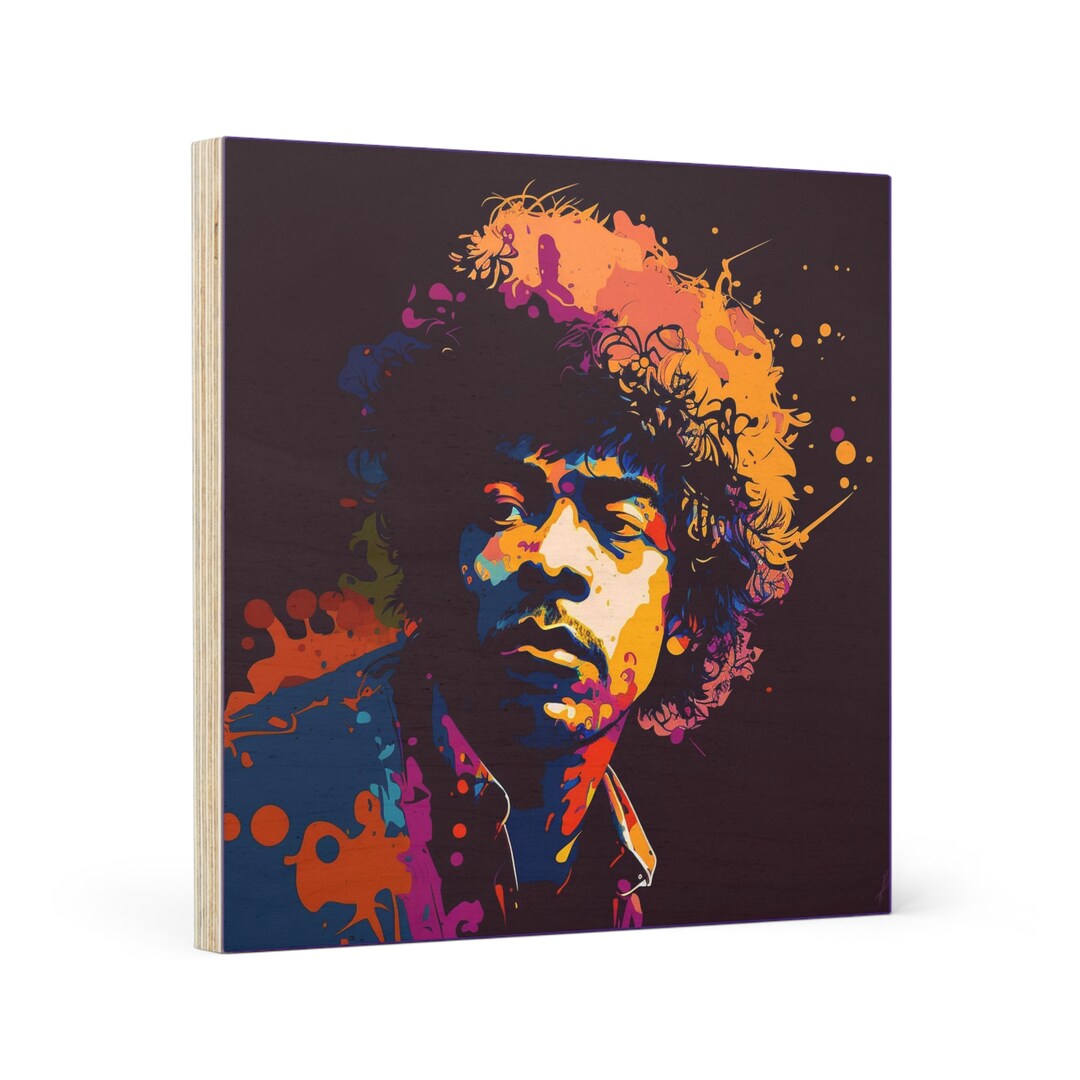 Wood Canvas With Jimi Hendrix, Jimi Hendrix X Andy Warhol Style Artwork ...