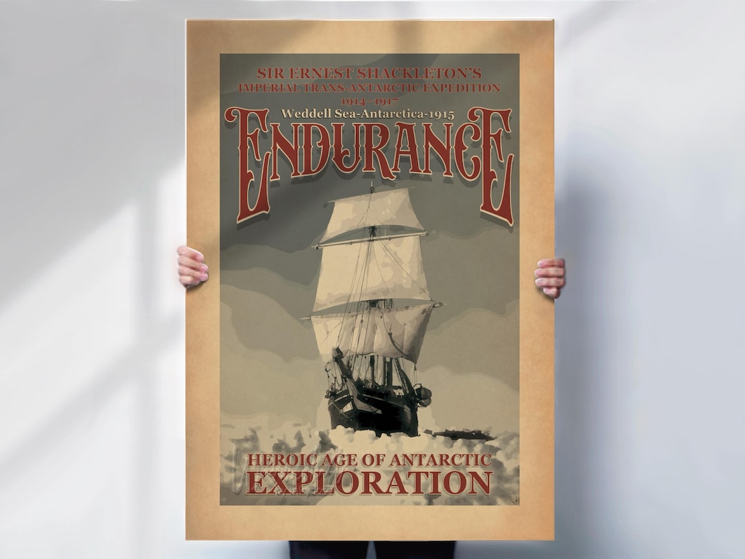 The Endurance Art Print , Ernest Shackleton , Vintage Style Antarctica ...