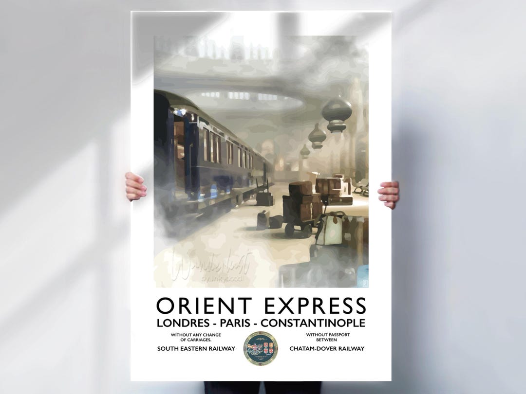 Orient Express Poster - Retro Style Travel Print - Reimagined Rail Ad ...