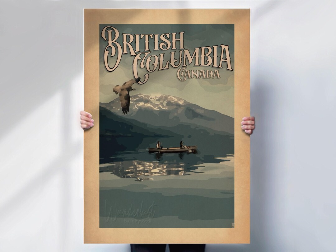 British Columbia Art Print: Vintage Canada Travel Poster - Etsy