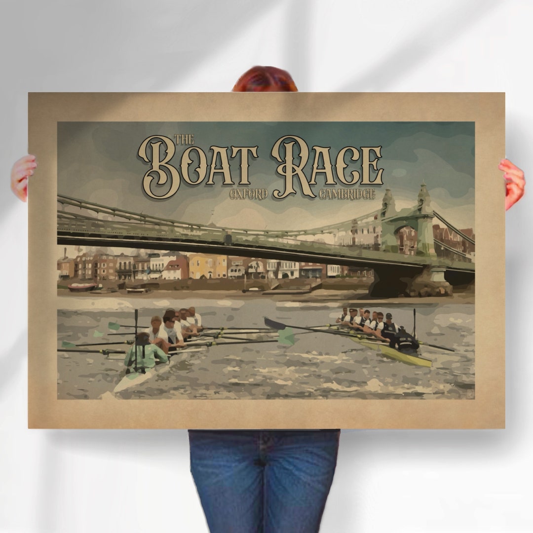 Boat Race Print - Vintage Style Travel Poster for University Boat Race ...