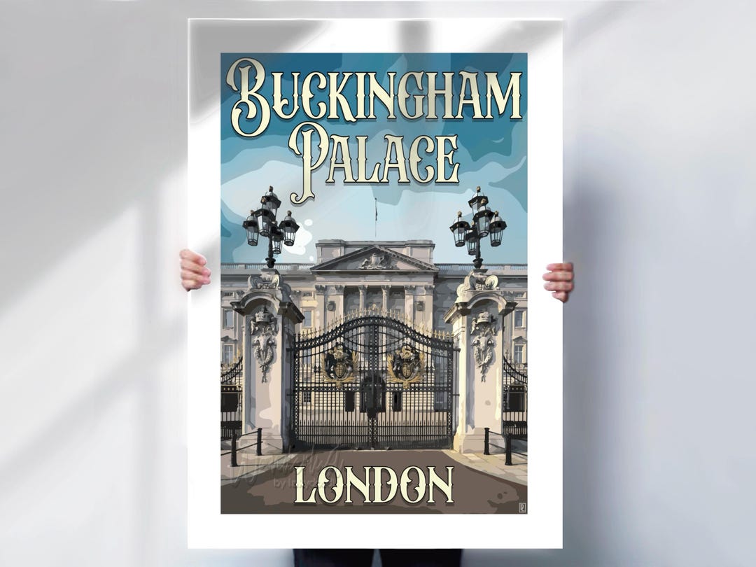 R Buckingham Palace Print - London Wall Art - Retro Style London Travel ...