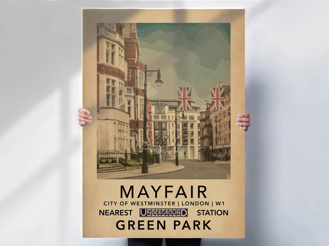 Mayfair Print - London Underground Vintage Style Travel Poster - Reproduction Style Poster - Etsy
