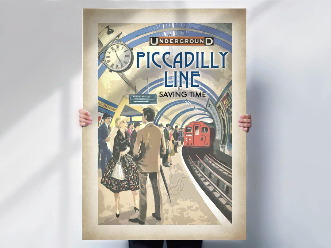 Piccadilly Line Print: London Ground Travel Poster, Aged Effect - Etsy