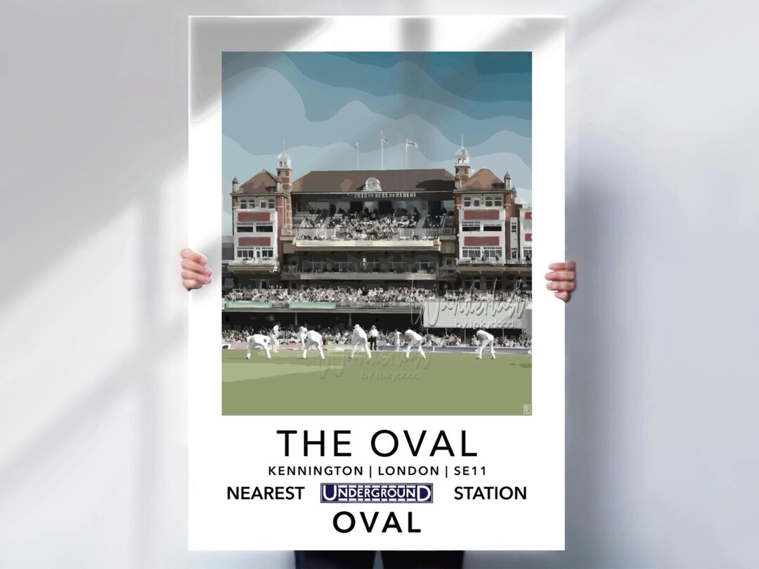 The Oval Cricket Poster: London Ground Retro Travel Print - Etsy