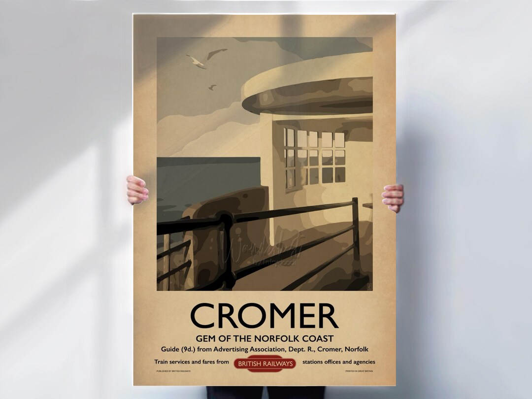 Cromer, Norfolk British Railway Travel Print - Vintage Style Wall Art ...