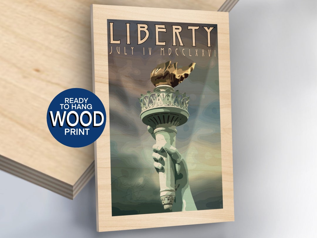 July 4th Art Print Statue of Liberty Independence Day Poster New York ...