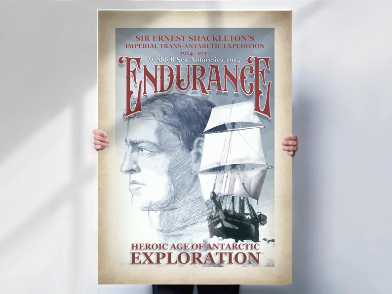 Ernest Shackleton, the Endurance Art Print, Aged Style Antarctica ...