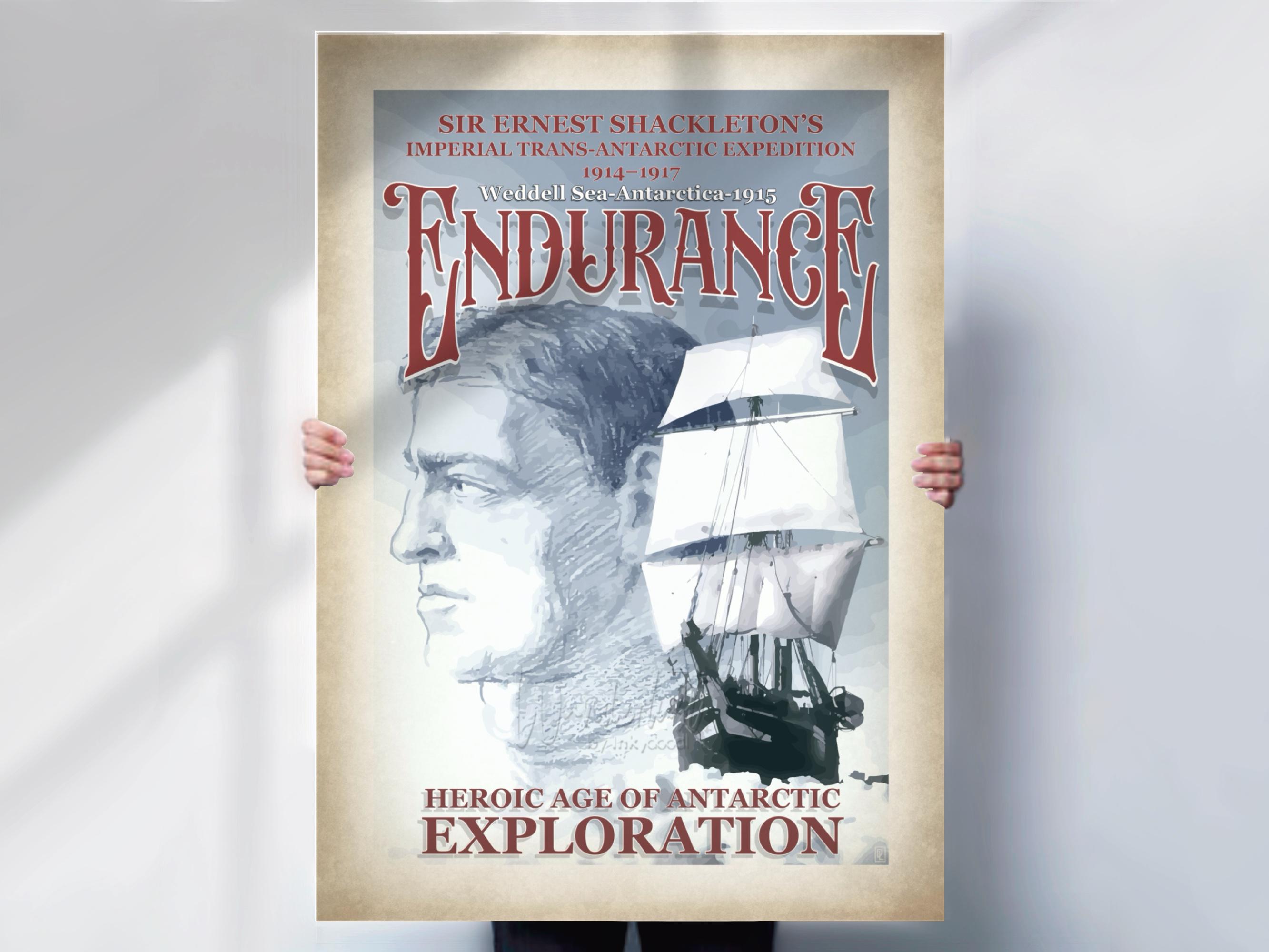 Ernest Shackleton, the Endurance Art Print, Aged Style Antarctica ...