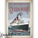 RMS Queen Mary Poster: Ocean Liner White Star Line, Nautical Travel ...