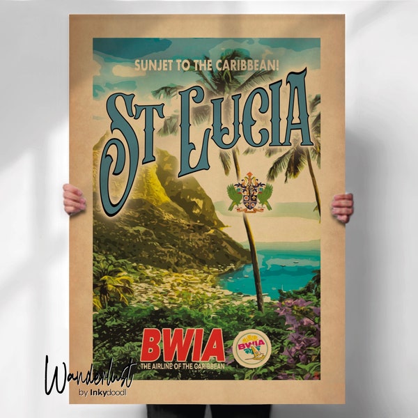 St Lucia Poster - Etsy