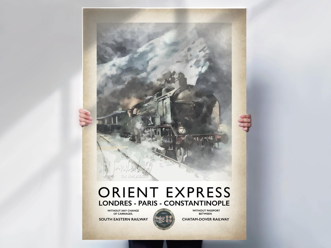 Orient Express Poster - Aged Style Travel Print - Reimagined Rail Ad ...