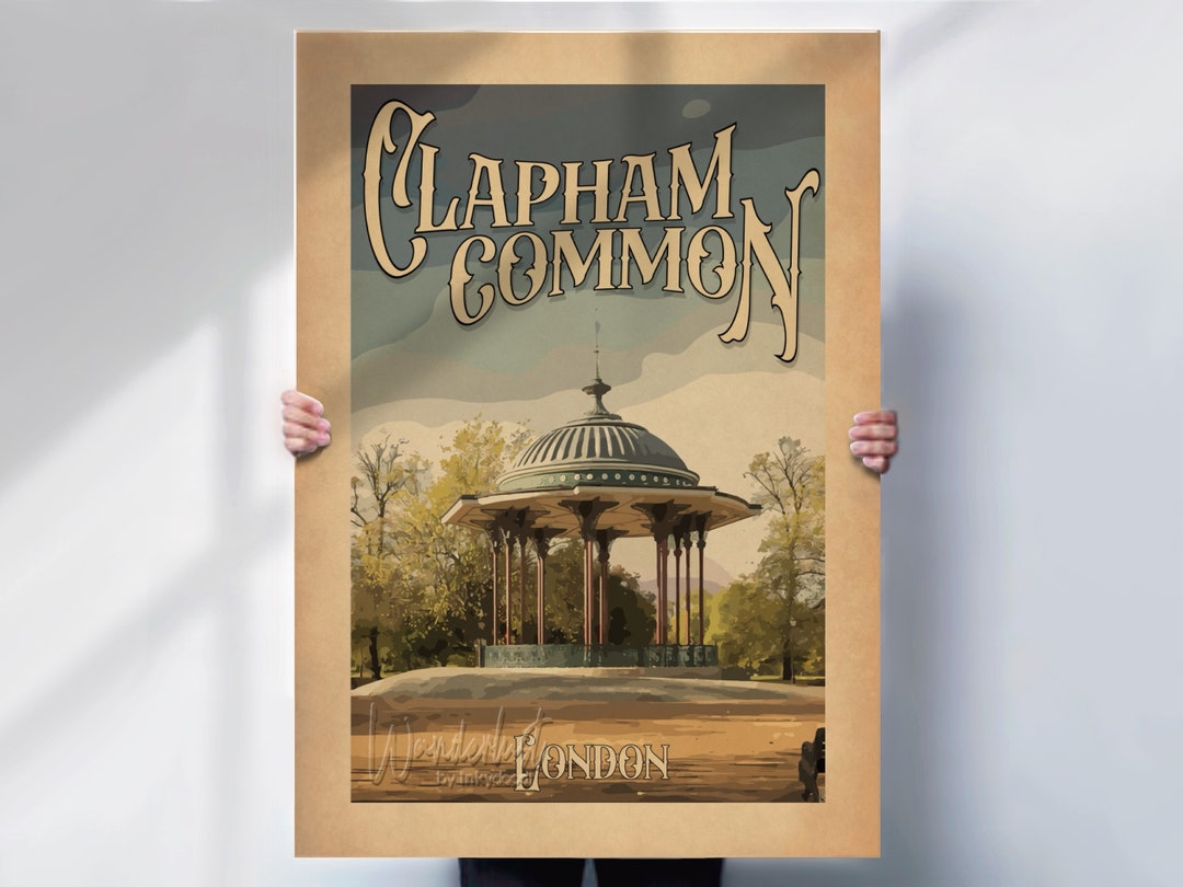 Clapham Common Print - Vintage Style London Travel Print - Retro Travel ...