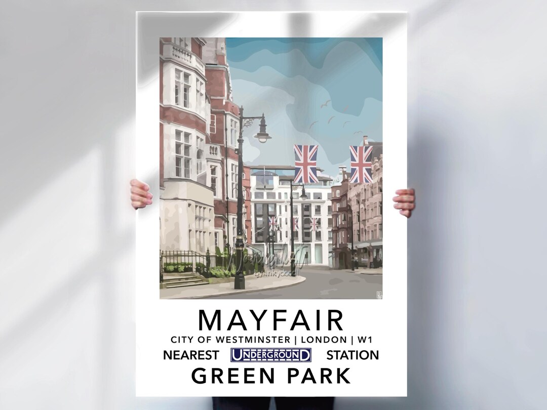 Mayfair Print - London Underground Retro Style Travel Poster ...