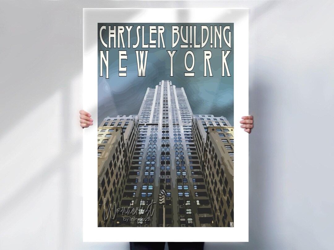 Chrysler Building Art Print - Retro New York City Travel Wall Decor - Etsy