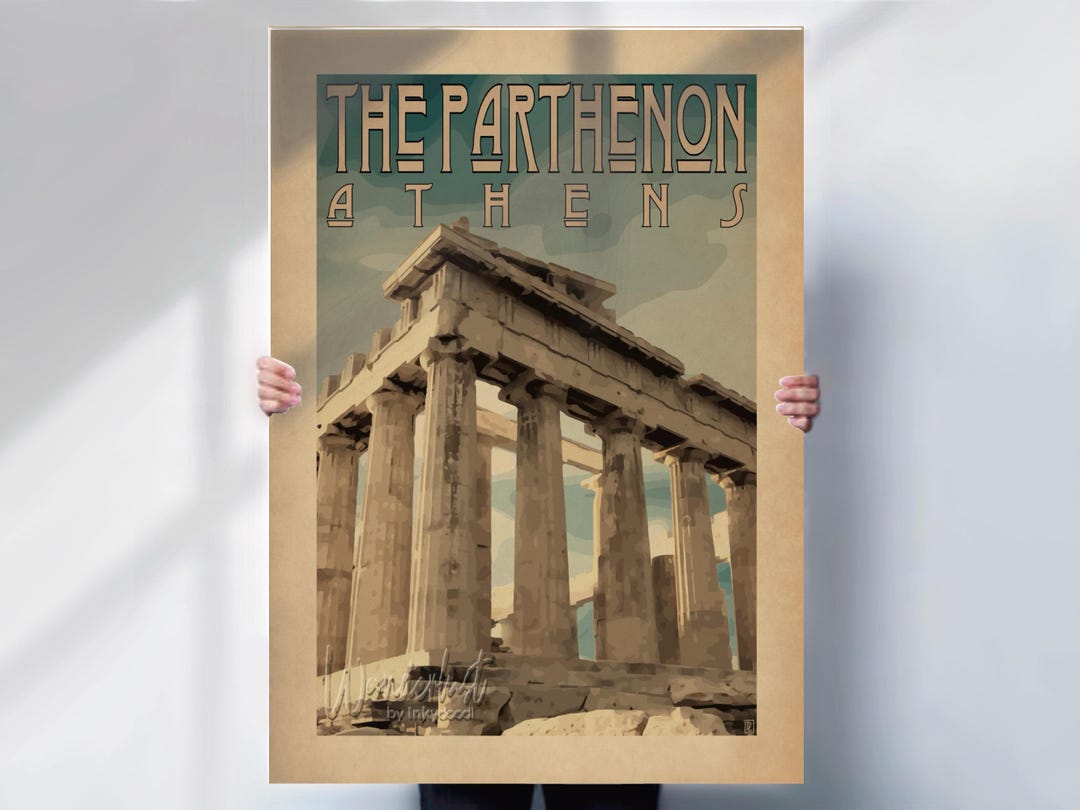 Athens, Greece Travel Print - the Parthenon - Vintage Style Acropolis ...