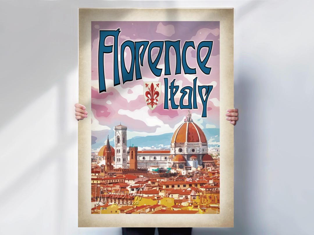 Florence Print - Italy Travel Poster - Aged Effect - Florence Poster ...