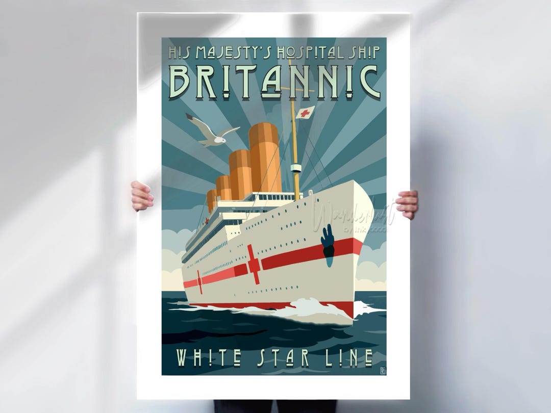HMHS Britannic White Star Line Hospital Ship Travel Poster Wall Art - Etsy