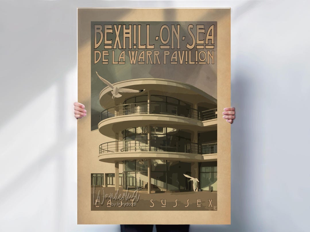 De La Warr Pavilion Art Print: Bexhill-on-sea Travel Poster, Vintage ...