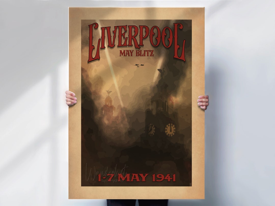 Liverpool May Blitz Remembrance Art Print Liverpool Vintage Style Print ...