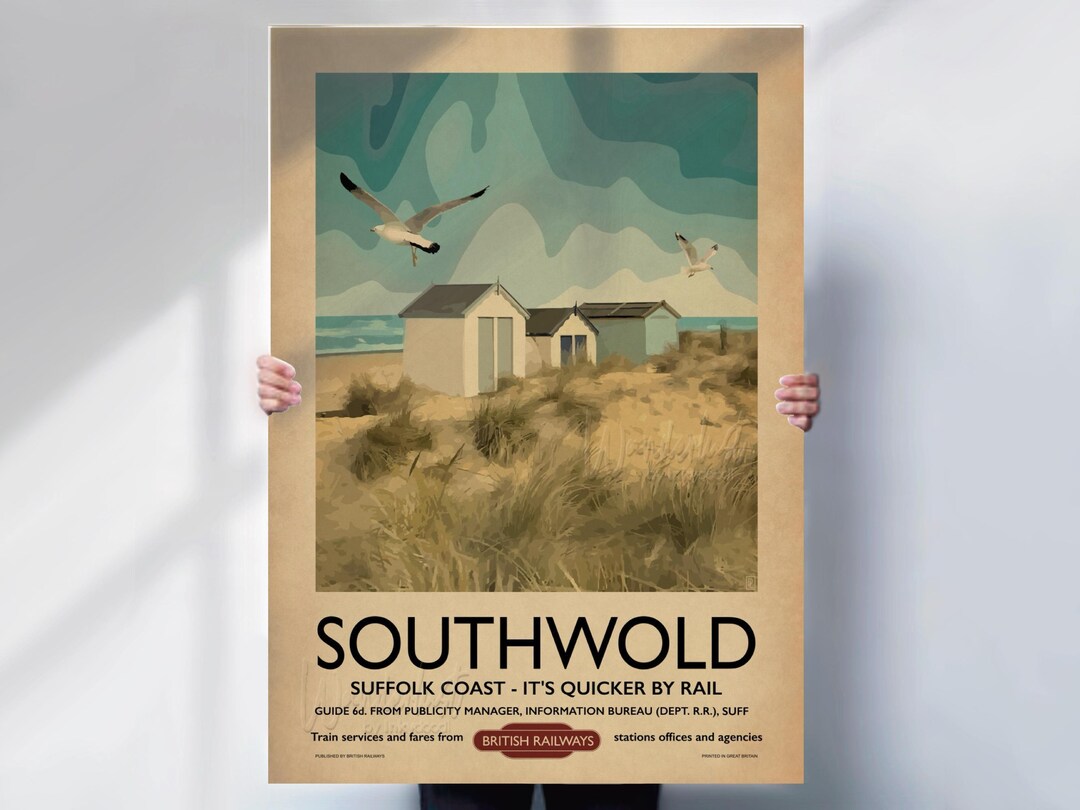 Southwold Reproduction Railway Vintage Travel Print or Canvas | Suffolk ...