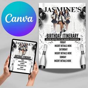 Baddie Graduation Party Invitation – Black & White Editable Digital ...