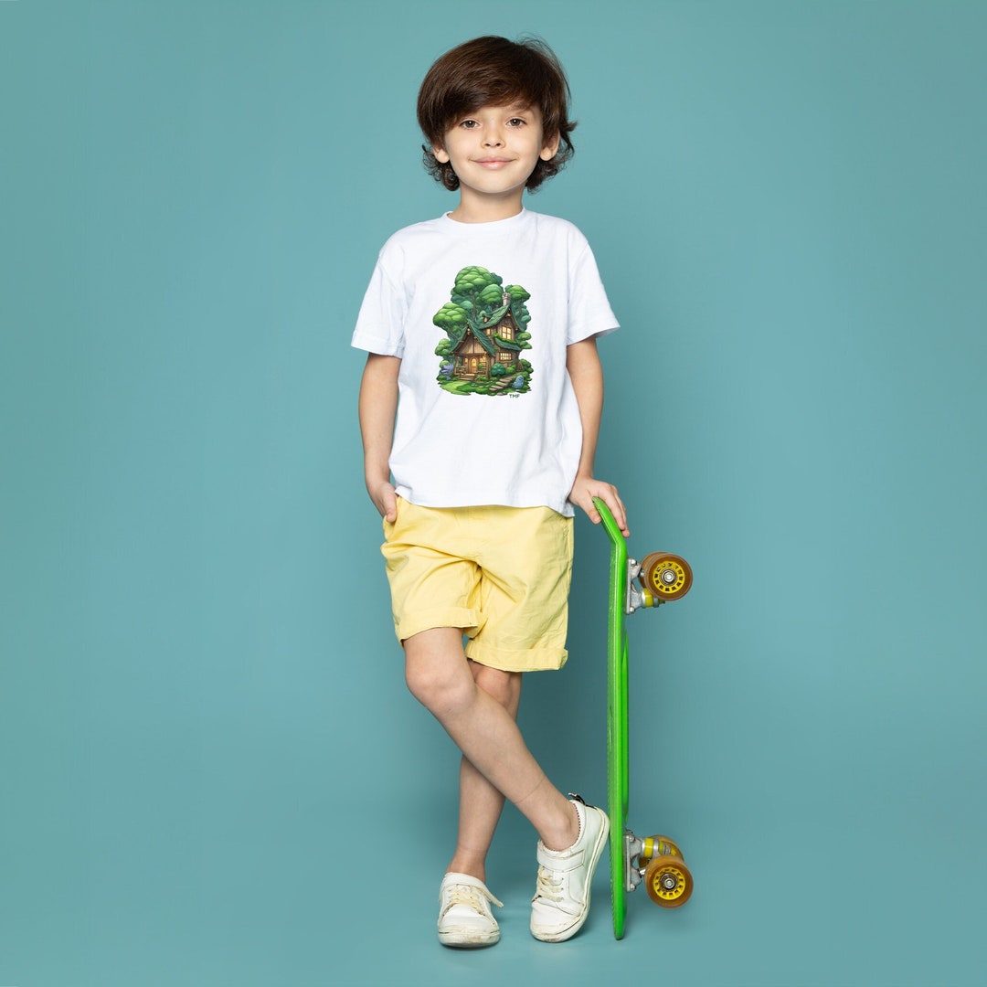 Treehouse Kids T-shirt, Playful Nature Tee, Adventurous Fashion ...