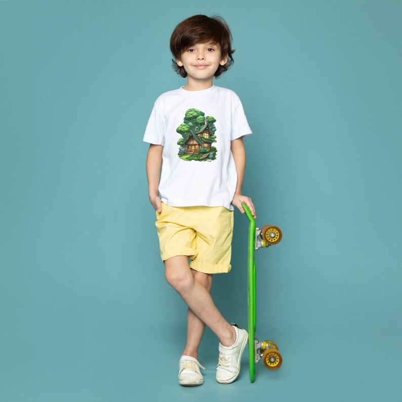 Treehouse Kids T-shirt, Playful Nature Tee, Adventurous Fashion ...