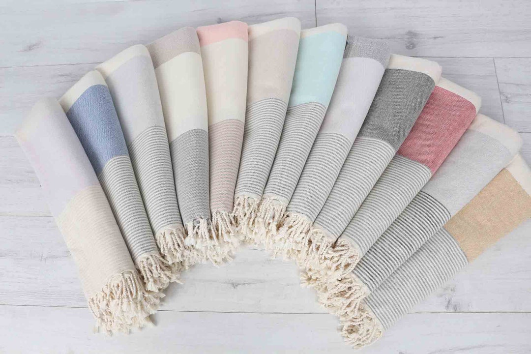 Personalized Turkish Cotton Beach Towel, Striped Wedding Gift (40x71 ...