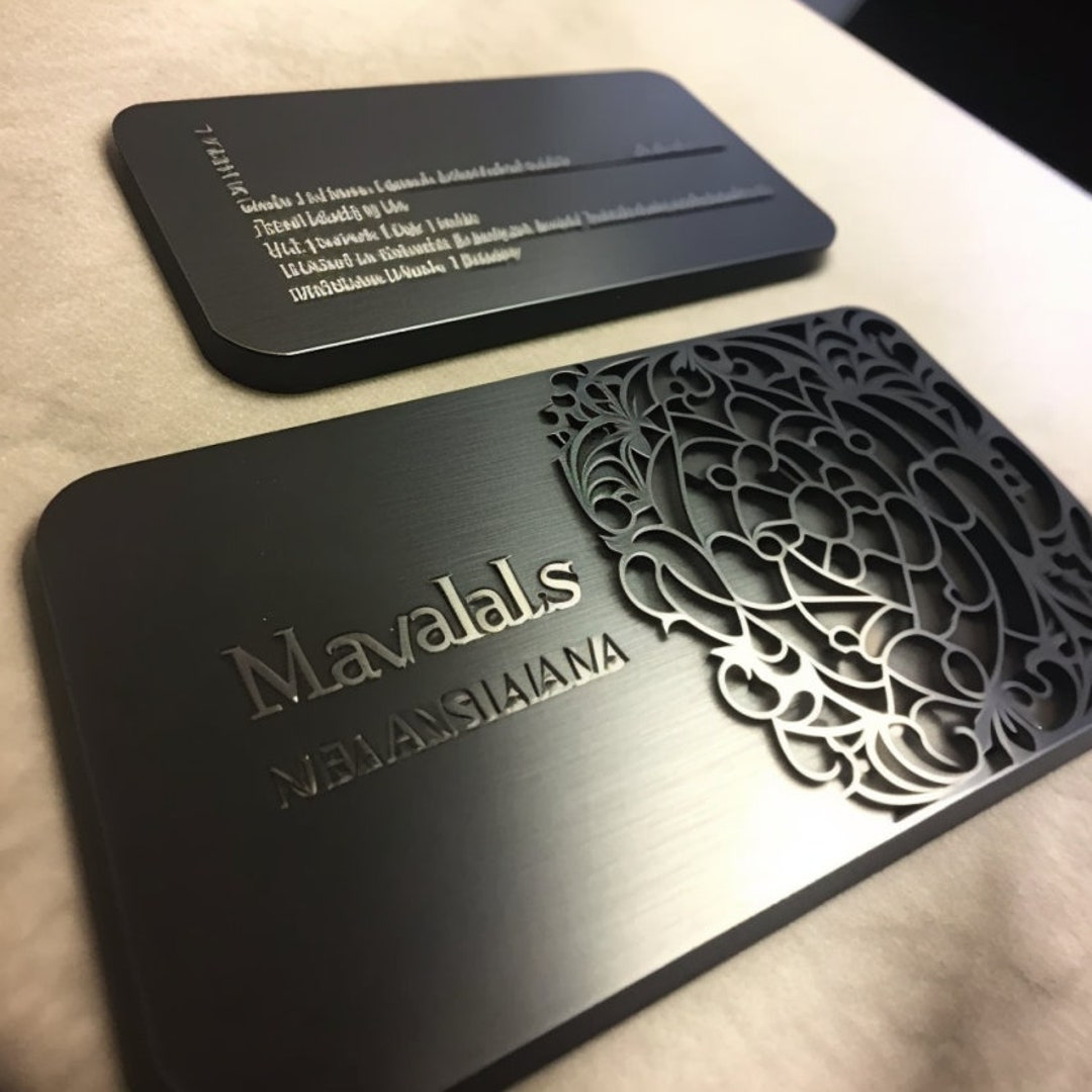 Custom Stainless Steel Business Cards With NFC Chip Laser Printed and ...