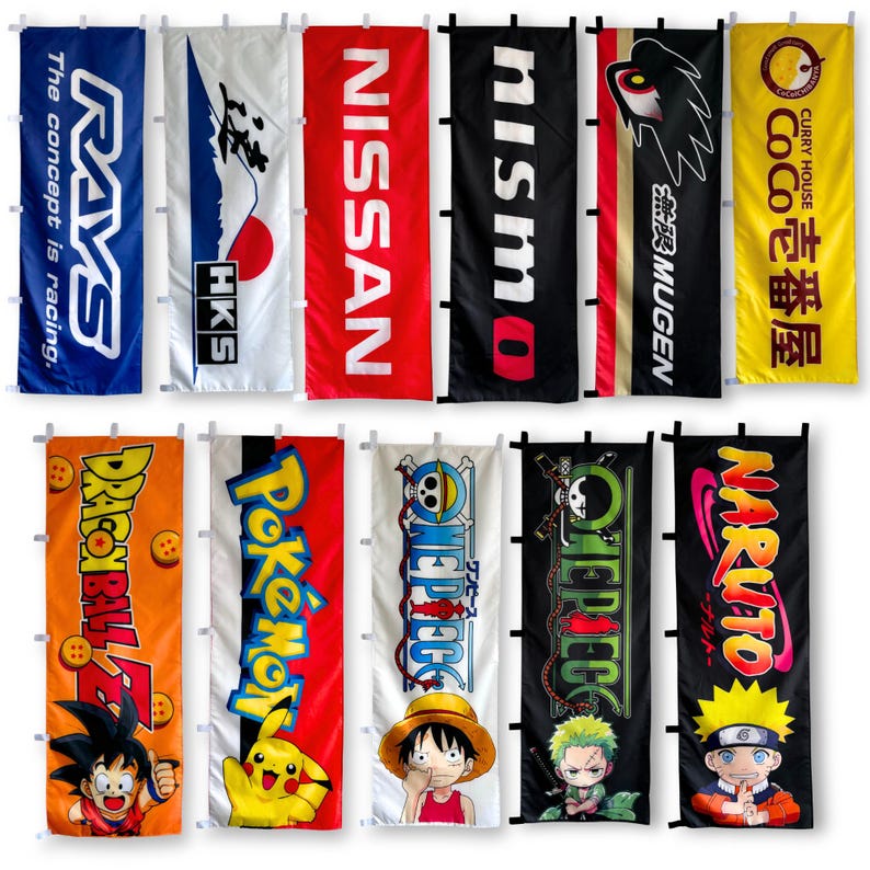 New JDM Nobori Flags Anime, Hot Wheels, HKS More - Etsy